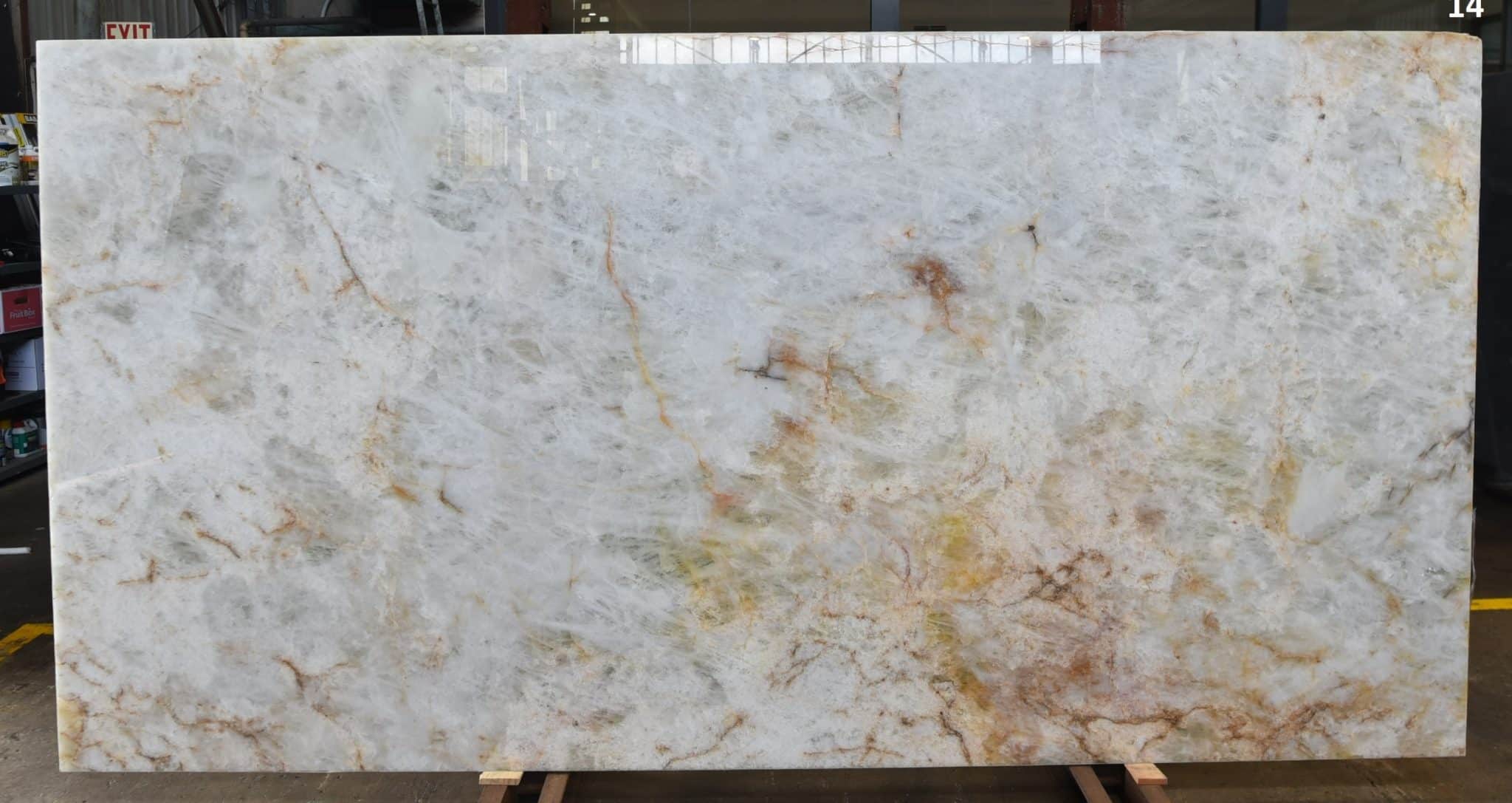 Cristallo White Polished Quartzite Slabs - SNB Stone Australia