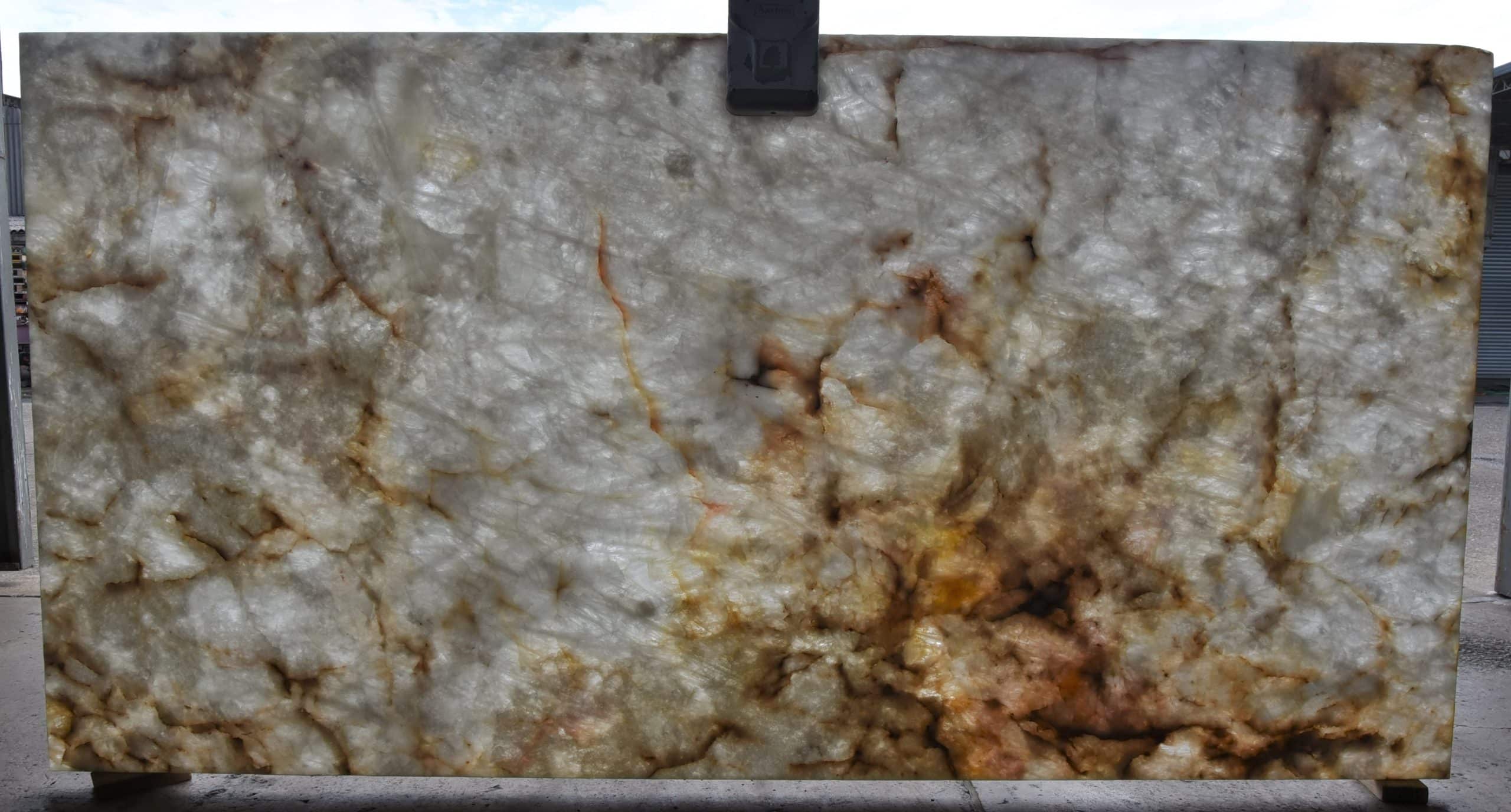 Cristallo White Polished Quartzite Slabs - SNB Stone Australia