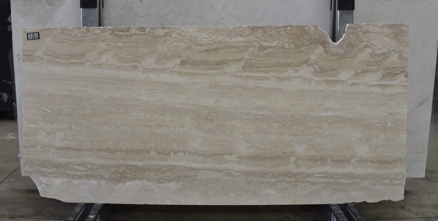 Navona Travertine Filled and Honed Vein Cut Slabs - SNB Stone